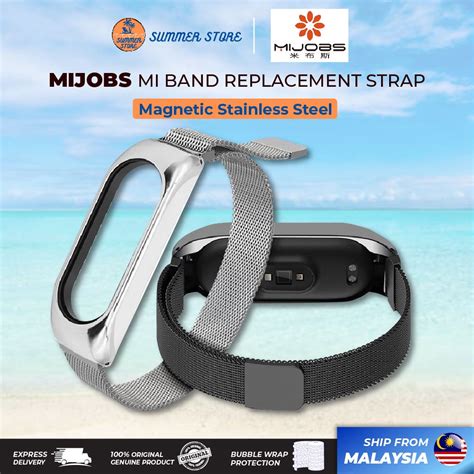 Mijobs Straps For Xiaomi MI Band 7 6 5 4 3 Replacement Strap Metal