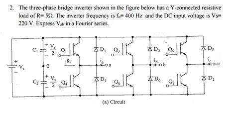 Solved The Three Phase Bridge Inverter Shown In The Figure Chegg