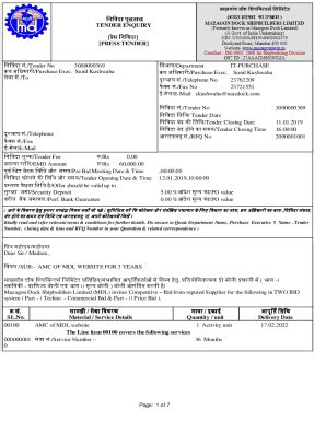 Fillable Online Tender Enquiry Fax Email Print PdfFiller