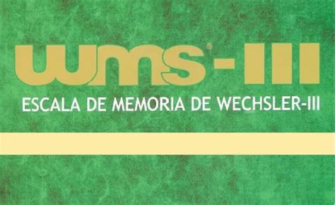 Wms Escala De Memoria De Wechsler Iii Cuotas sin interés