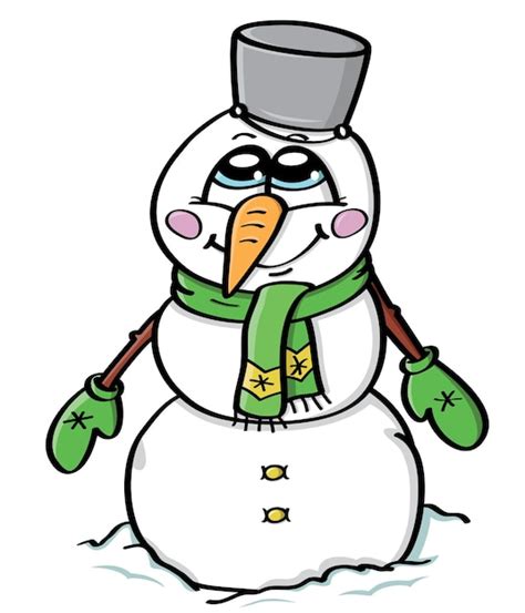 Ilustraci N De Mu Eco De Nieve De Dibujos Animados Vector Premium