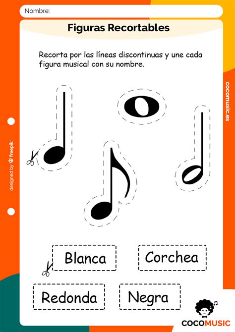Figuras Musicales para recortar Música para Niños