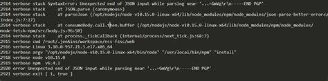 Npm Install Syntaxerror Unexpected End Of Json Input While Parsing