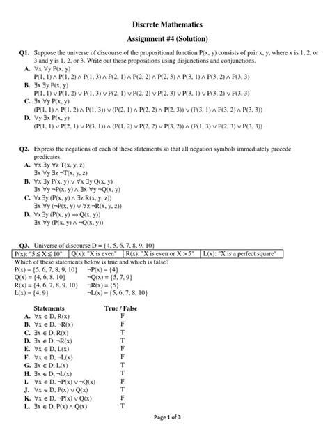 discrete mathematics assignment 4 solution pdf logical truth argument