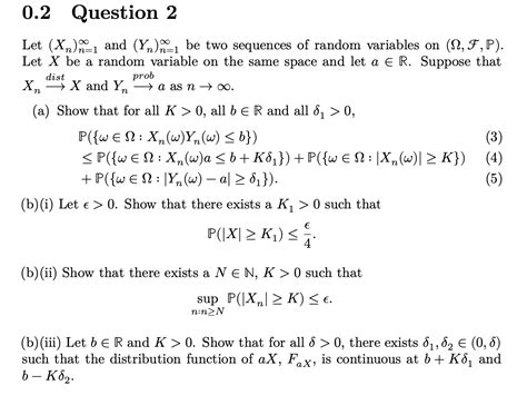 let xn n 1∞ and yn n 1∞ be two sequences of random