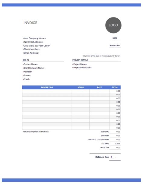 Plantillas gratuitas de facturas de consultoría