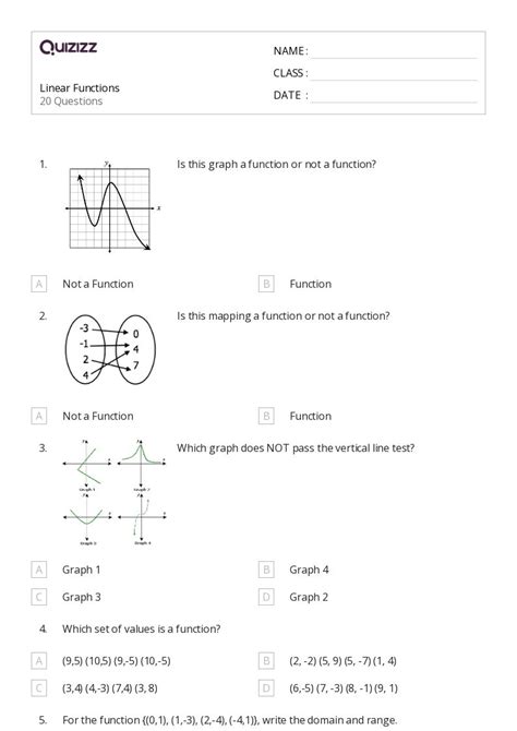 Linear Functions Worksheets On Quizizz Free Printable