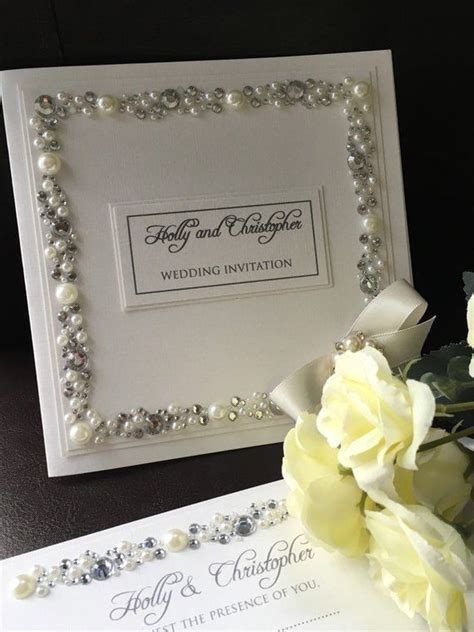 Wedding Invitation Diamant And Pearl Diamant Pearl Etsy Wedding