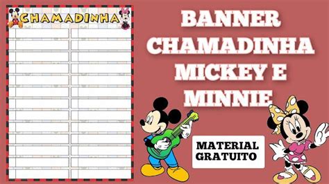 Recursos E Atividades Do Ledson Aldrovandi Banner Chamadinha Mickey E