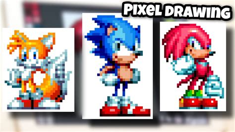 Sonic Tails And Knuckles Pixel Art Compilation Youtube