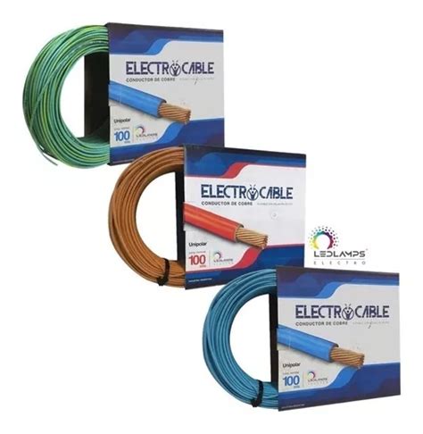 Pack X 3 Rollos Cable Unipolar 4mm 100m C U Varios Colores
