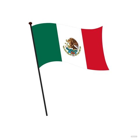 Mexican Waving Flag Vector In Illustrator Svg Eps Png