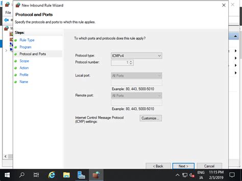 Windows Server 2019 Initial Settings Allow ICMP Echo Reply Server