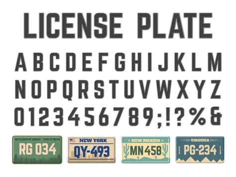 34 License Plate Font Vector Images Depositphotos