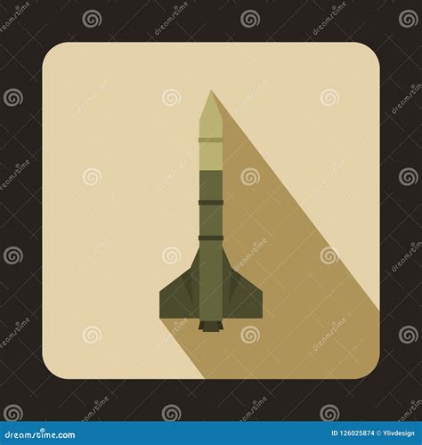 Icono Militar Del Arma Del Cohete Estilo Plano Stock de ilustración