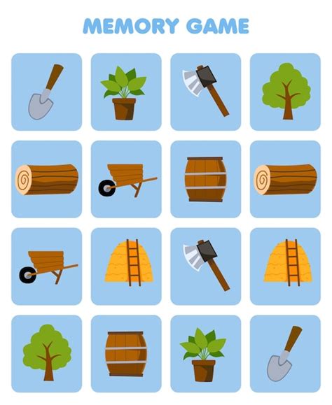Juego educativo para la memoria de los niños para encontrar imágenes