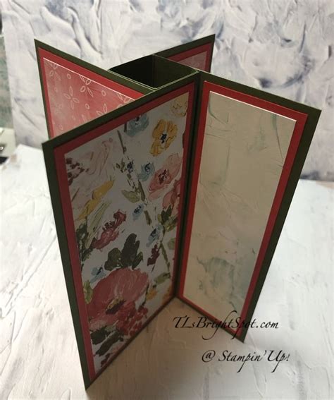 Stampin Up Fun Fold With Fine Art Floral DSP Terry Lynn Bright