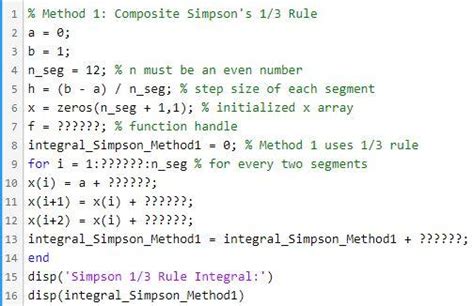 solved programming composite simpson s 1 3 rule integration