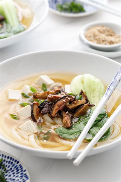 Ginger Miso Udon Noodle Soup With Roasted Mushrooms Love And Olive Oil