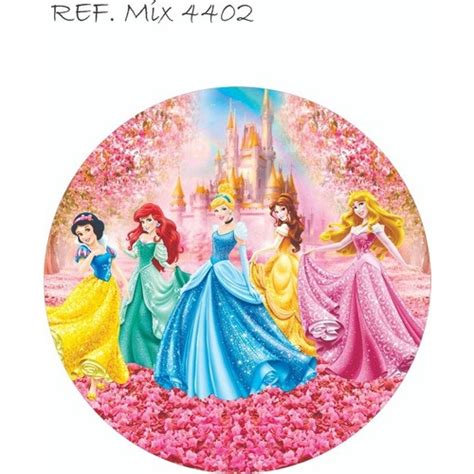 Painel Redondo Sublimado 3d Princesas Disney 1 50 Mtr No Shoptime