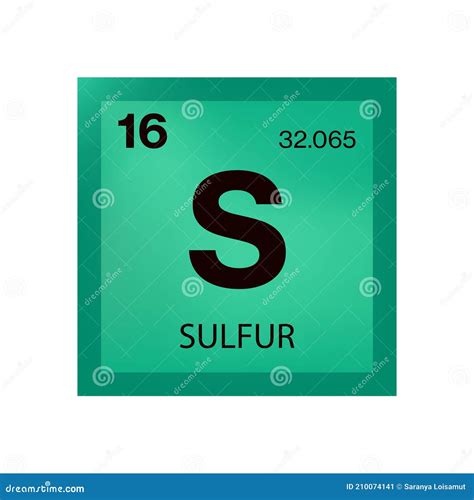 Sulfer Element From The Periodic Table Stock Illustration