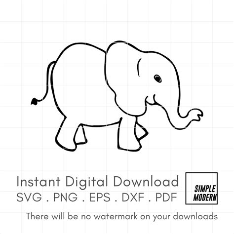 Baby Elephant SVG Simple Modern SVG