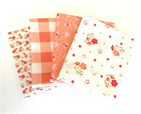 SUNWASHED Fat Quarter Bundle Of 4 18x21 22 In Coral Color By Corey