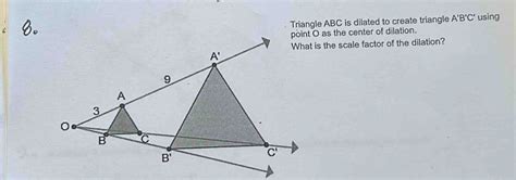 triangle abc is dilated to create triangle a b c using c o as the center of dilation is [algebra]