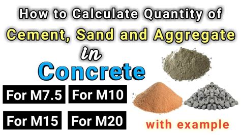 How To Calculate Quantity Of Cement Sand And Aggregate In Concrete