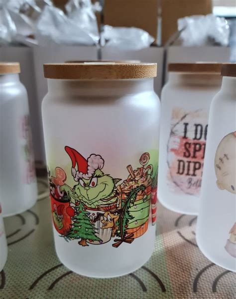 BULK 12oz Frosted Glass Tumbler With Bamboo Lid Sublimation Blank Box