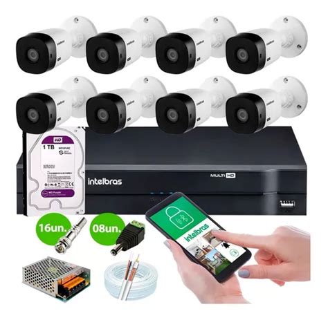 Kit 8 Câmeras Bullet Hd 720p Vhl 1120 B Dvr Intelbras 1tb