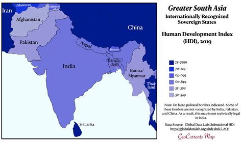Mapping The Human Development Index Hdi In Greater South Asia