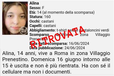 Roma Alina è stata ritrovata arriva la notizia tanto attesa