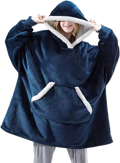 EUDOLAH Couverture à Capuche Homme Sweat Surdimensionnée Super Douce