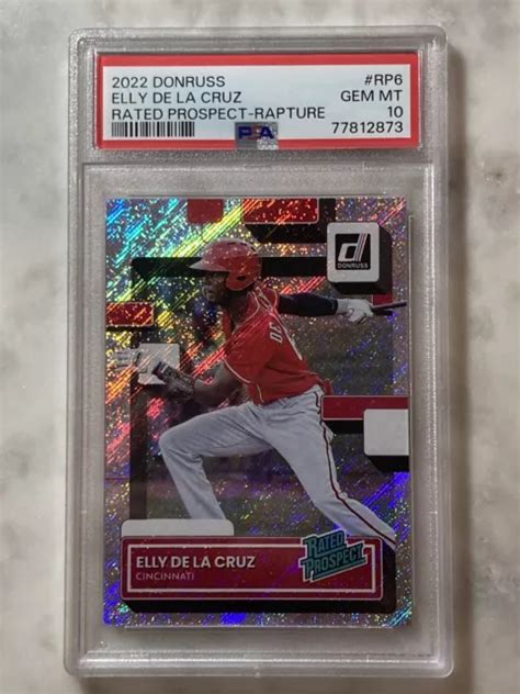 Panini Donruss Elly De La Cruz Rated Prospect Rapture Rookie Card