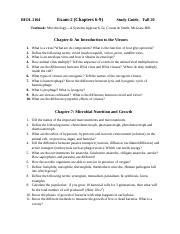 2104 Exam 2 StudyGuide Fall 20 Docx BIOL 2104 Exam 2 Chapters 6 9