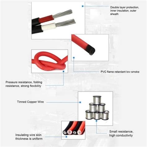 ROM Fil Pv Cble D Extension Solaire 6 Mm Fil De Panneau Solaire Cuivre