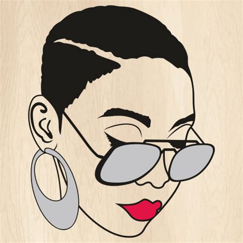 Black Girl Wearing Glasses Svg Black Woman Vector File Afro Girl