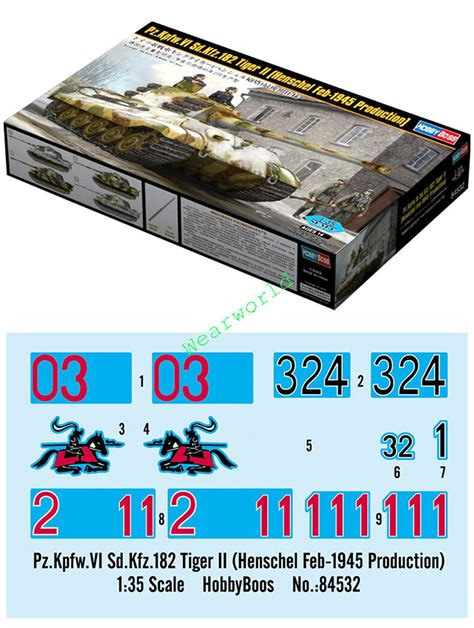 HobbyBoss 84532 1 35 SCALE PZ KPFW VI SD KFZ 182 TIGER II HENSCHE I FED