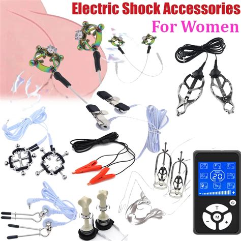 Electro Schock Nipple Clamps Clips Sucker Electric Labia Clip Clitoris Clamp Glove Massage