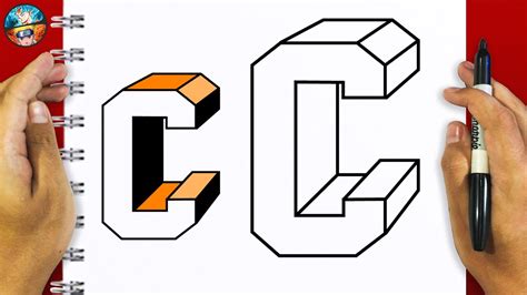 Como Dibujar La Letra C En 3D How To Draw The Letter C 3D Step By