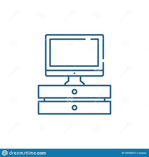 TV Con La L Nea Concepto Del Soporte Del Icono TV Con El S Mbolo Plano