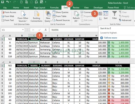 Cara Mengurutkan Data Dengan Rumus Fungsi Sort Di Excel Riset