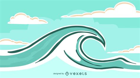 Olas Paisaje Ilustración Descargar Vector