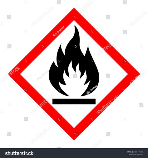 Standard Pictogam Flammable Symbol Warning Sign Stock Vector Royalty