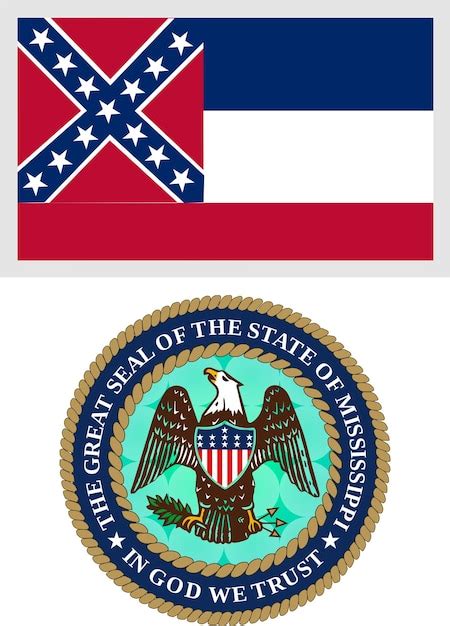 Diseño de la bandera y el escudo del estado de mississippi ee uu