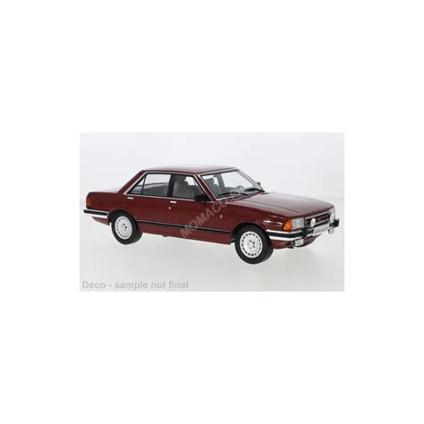 Miniature FORD GRANADA MKII 2 8 GHIA 1982 ROUGE METALLISE 1 18