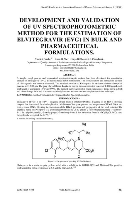 pdf development and validation of uv spectrophotometric method for the estimation of