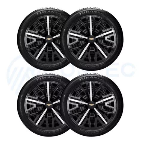 Jogo 4 Calota Triton Sport Aro 14 Preta Prata Gm Preta Parcelamento
