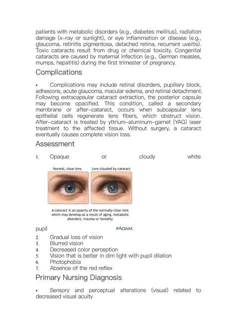 SOLUTION Cataract Nursing Care Plan Management Studypool
